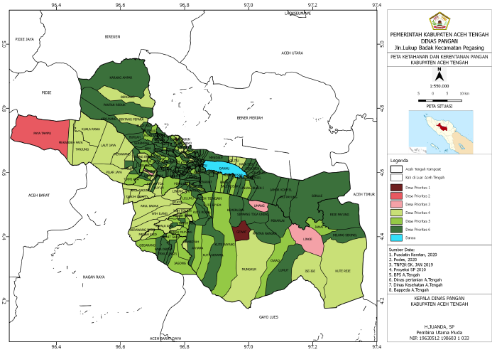 PETA KETAHANAN DAN KERENTANAN PANGAN (FOOD SECURITY AND VULNERABILITY ATLAS – FSVA) ACEH TENGAH ...